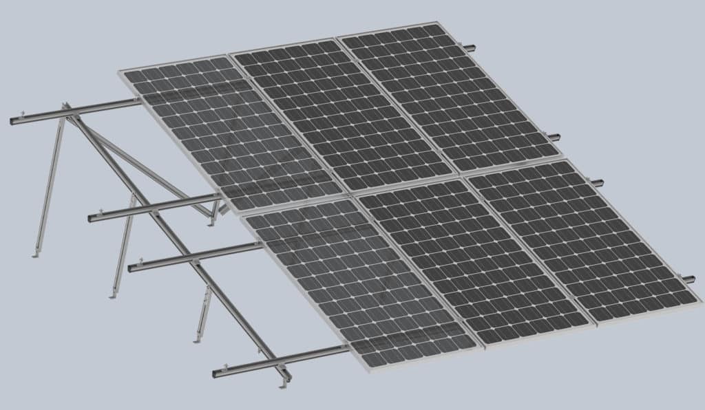 CrossRail Tilt Up Multi Row System - K2 Systems