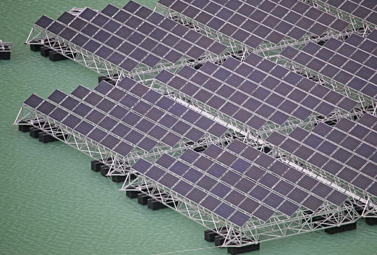 K2 substructure on the world's first floating solar installation in the ...